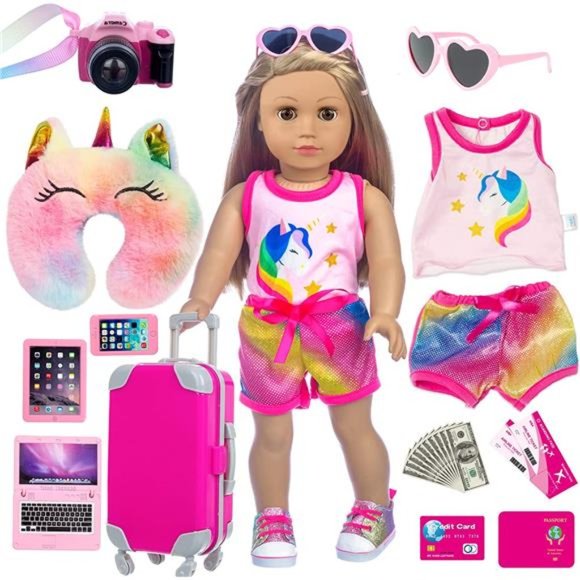 XFEYUE | Toys | Computer Doll Travel Gear Play Set 23 Pcs 8 Inch Doll ...